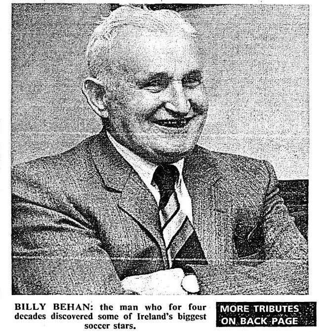 Billy Behan: The Dublin Eyes and Ears of Manchester United. | Come Here ...